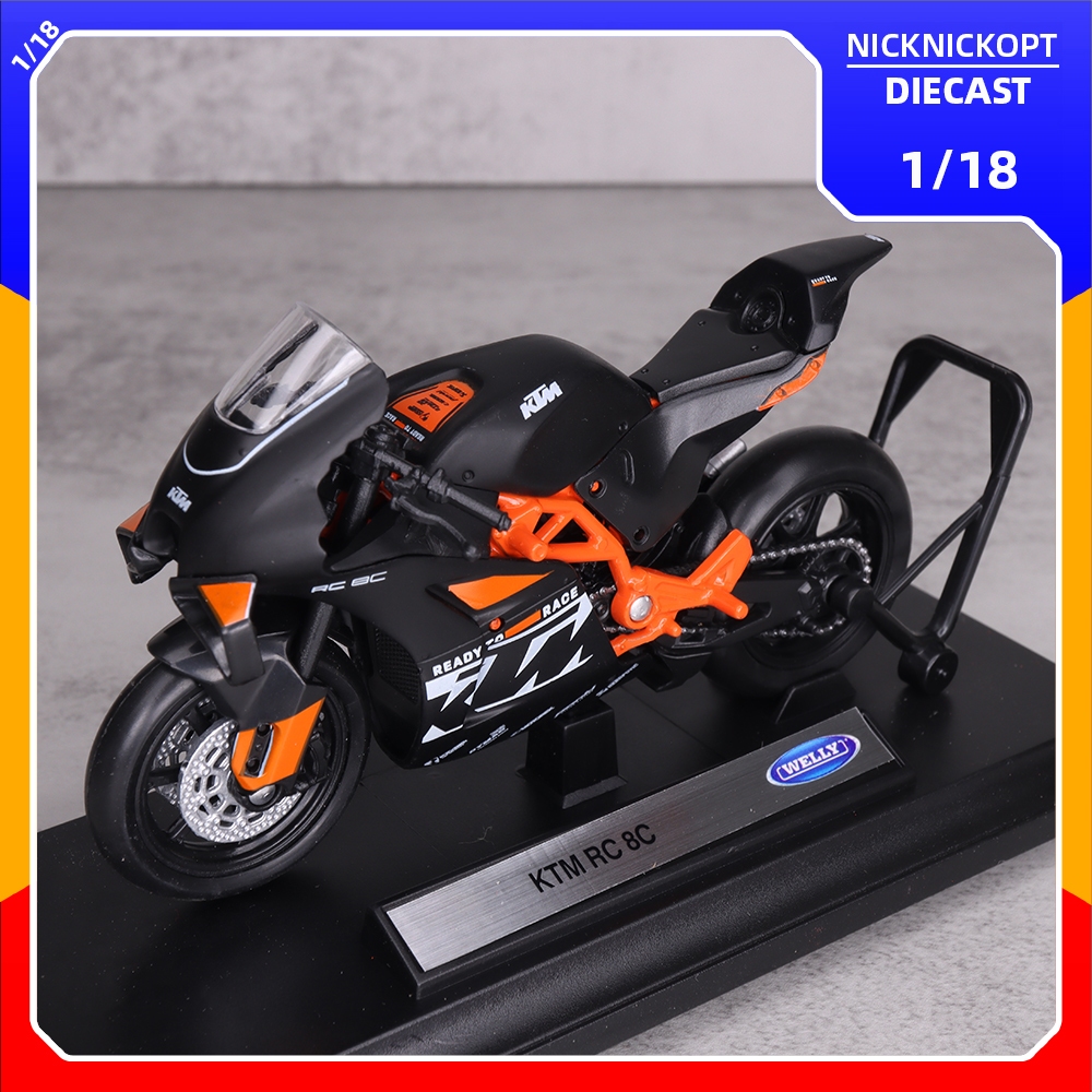 Jual Welly 1:18 KTM RC 8C black/Orange Skala Diecast Mainan Koleksi ...