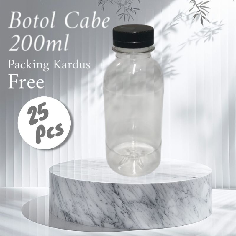 Jual BOTOL PLASTIK CABE 200 ML (ISI 25 PCS) PACKING KARDUS | Shopee ...
