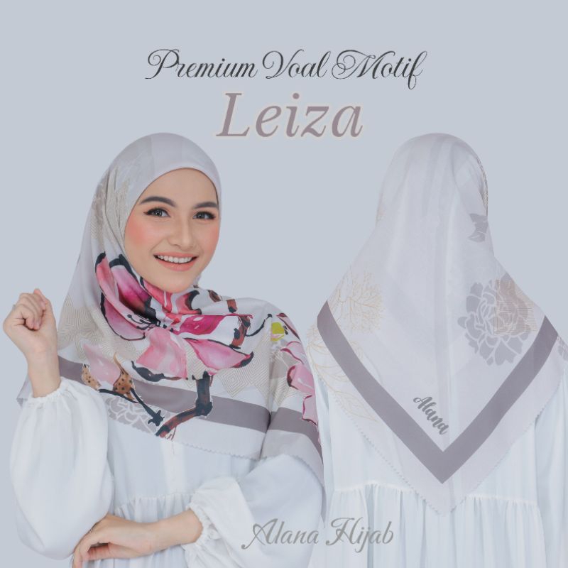 Jual ALANA Hijab - Jilbab Segiempat Leiza Motif Scarf Voal Premium ...