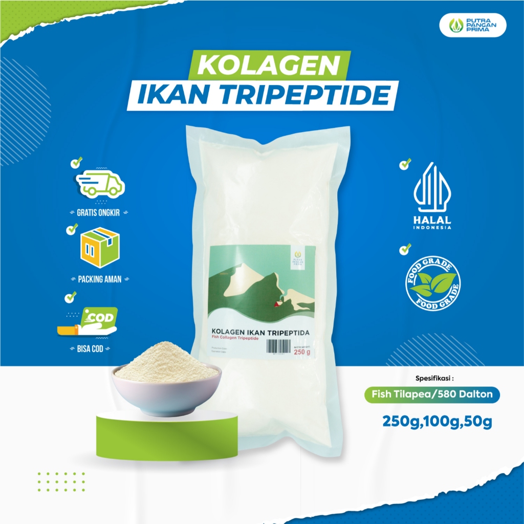Jual Bubuk Kolagen Ikan Tripeptide Minuman Fish Collagen Powder 50gr 100gr 250gr | Shopee Indonesia