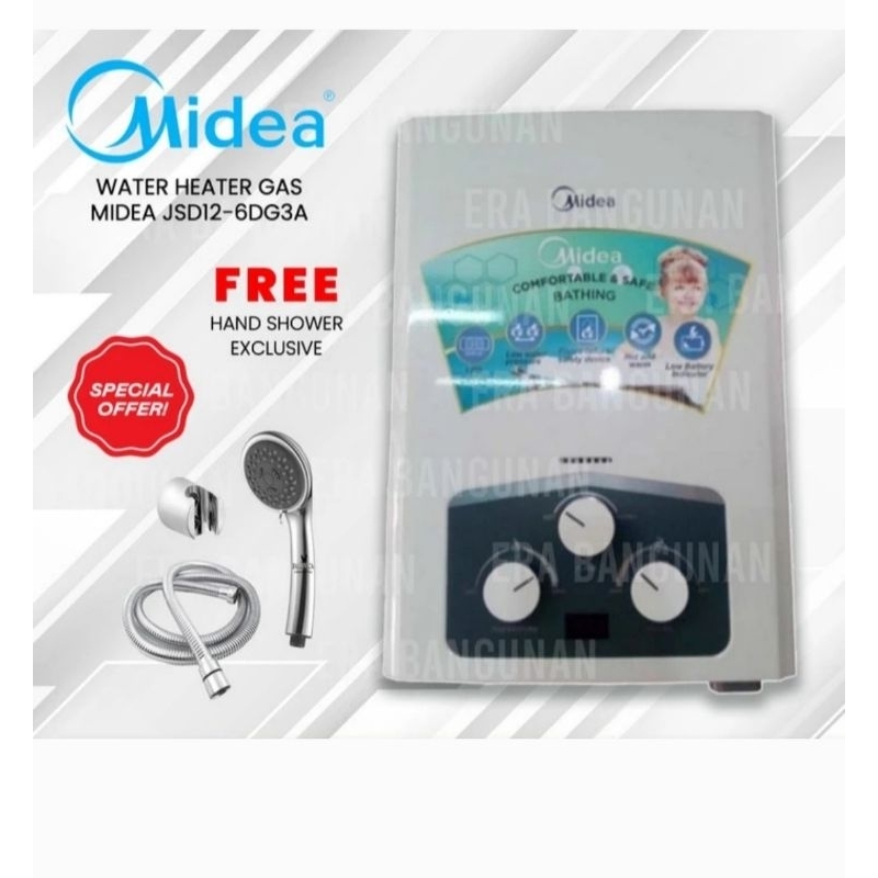 Jual Pemanas Air Gas MIDEA JSD-12 Water Heater 6 Liter | Shopee Indonesia