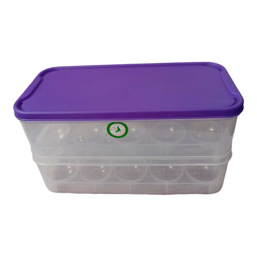 Jual Tempat Telor Ayam Kulkas Plastik 2 Susun / Wadah Telur Ayam Rak ...