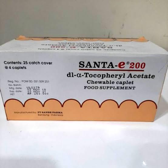 Jual SANTA - E 200 IU BOX ISI 100 TABLET Untuk Defisiensi Vitamin E ...