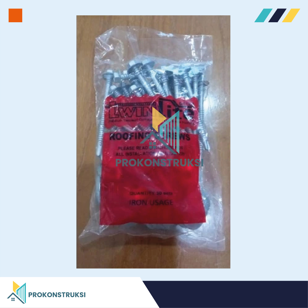 Jual Baut / Sekrup / Roofing Twinlite Greca (30 pcs) | Shopee Indonesia