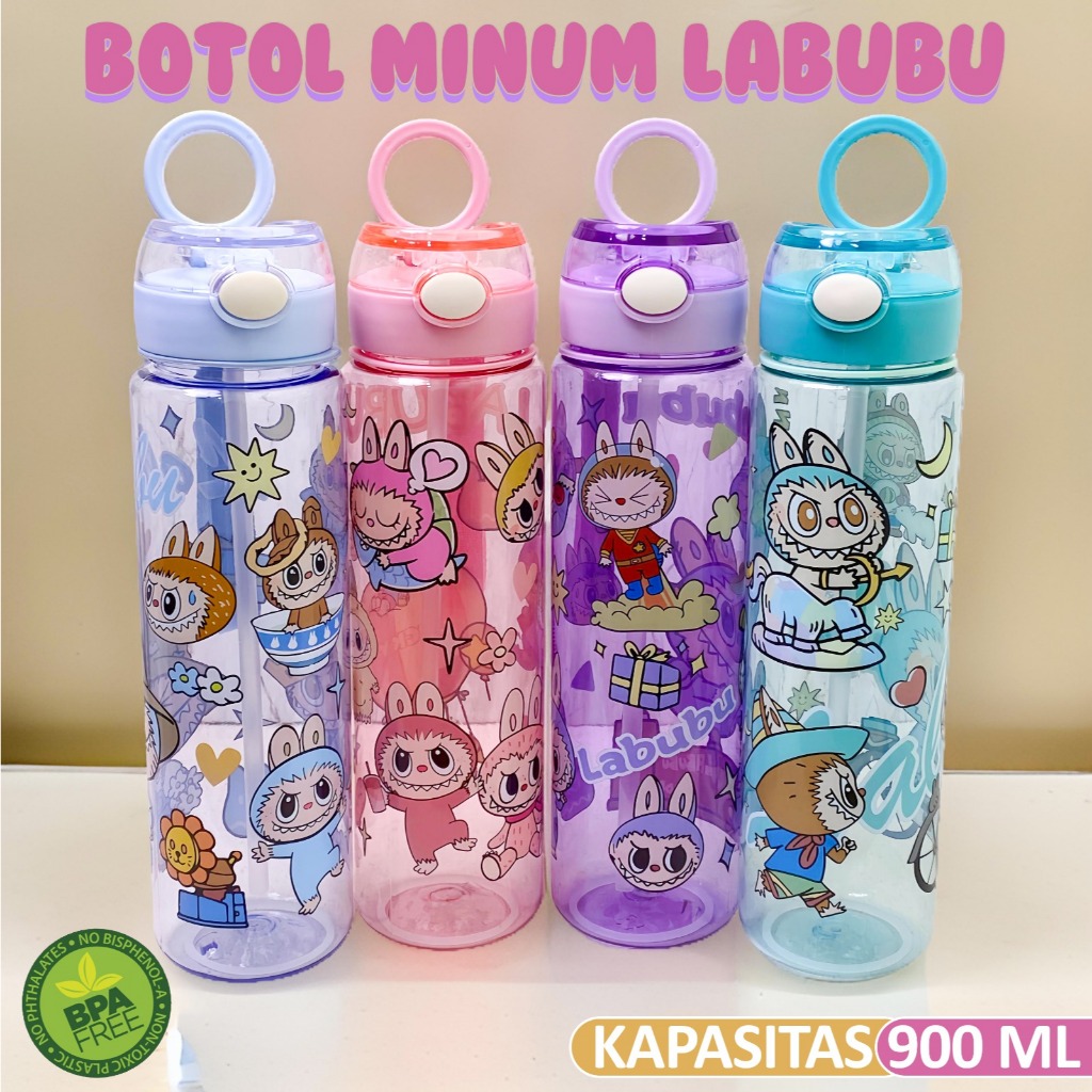 Jual BOTOL MINUM LABUBU KAPASITAS 900 ML - BOTTLE PLASTIC VIRAL LABUBU ...