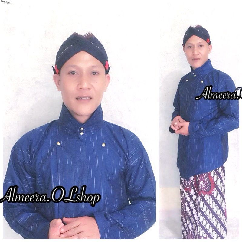 Jual surjan alusan motif hujan gerimis biru navy LD 90 - Ld 140 lurik raja keong istimewa ...