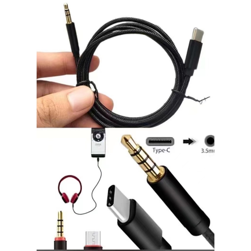 Jual Kabel Audio AUX Jack 3.5mm To Type C / Kabel Audio Speaker ...