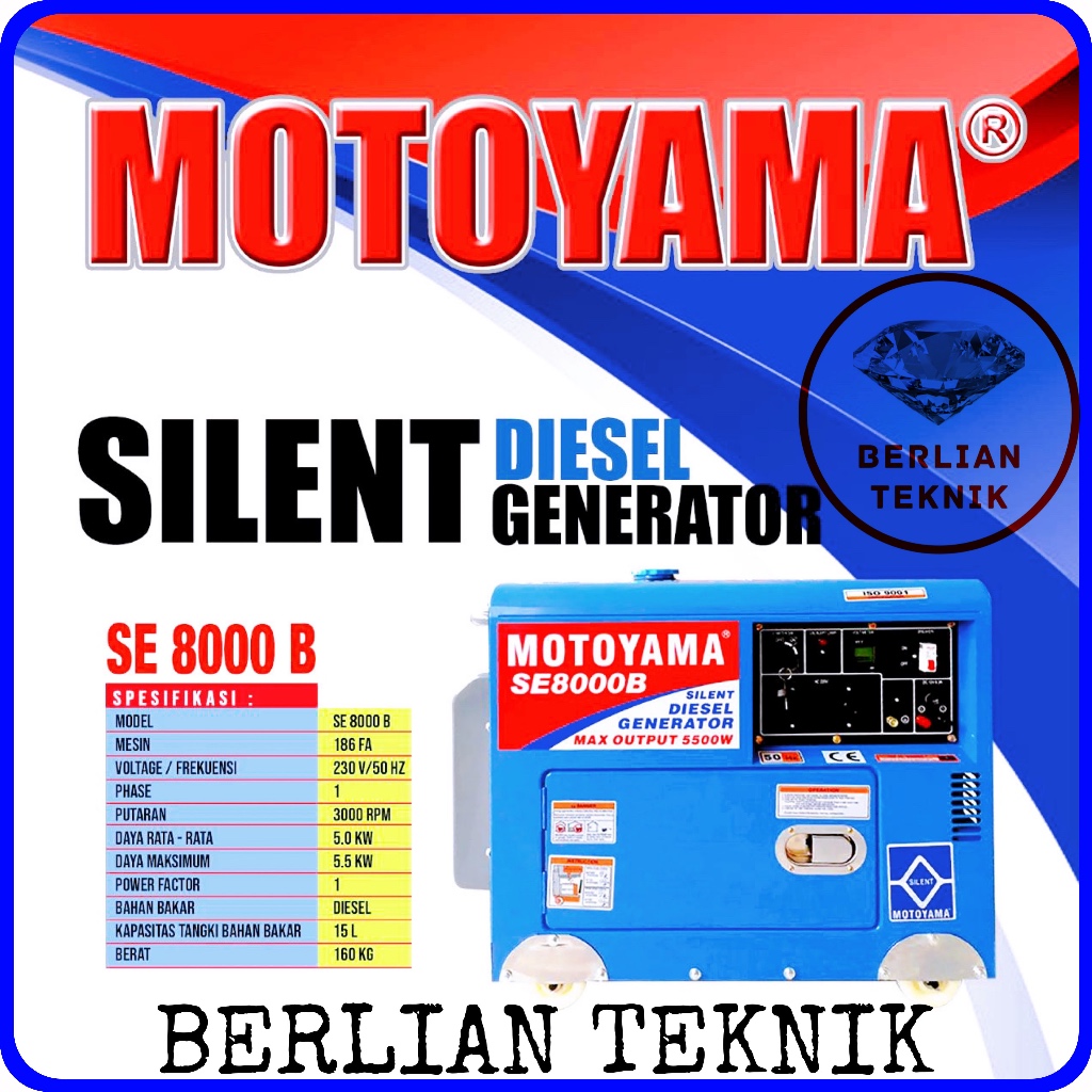 Jual Diesel Generator Silent Genset Solar Motoyama SE 8000 B / 5500 ...