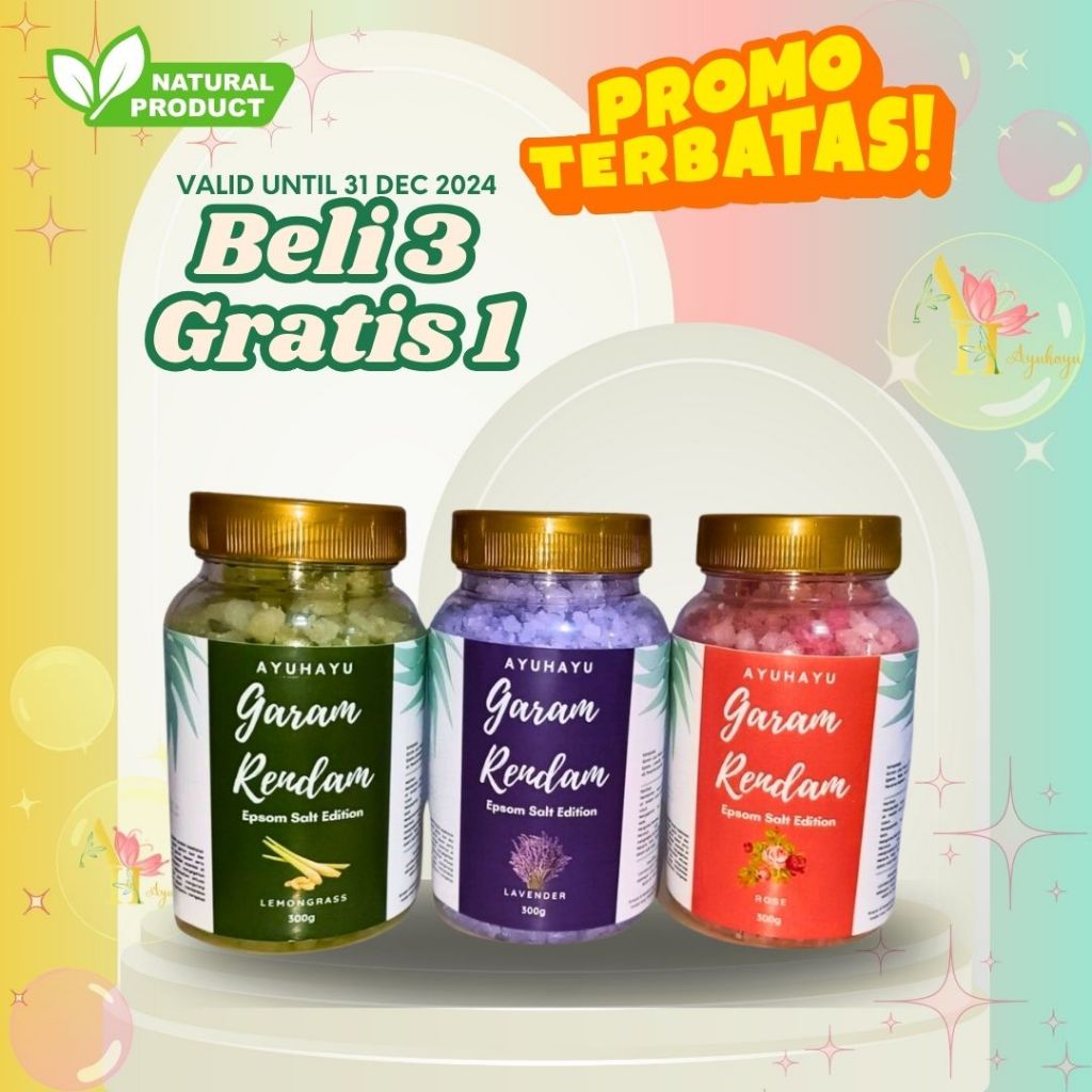Jual [300g] EPSOM BATH SALT GARAM MANDI RENDAM KAKI TUBUH SPA PURE ...
