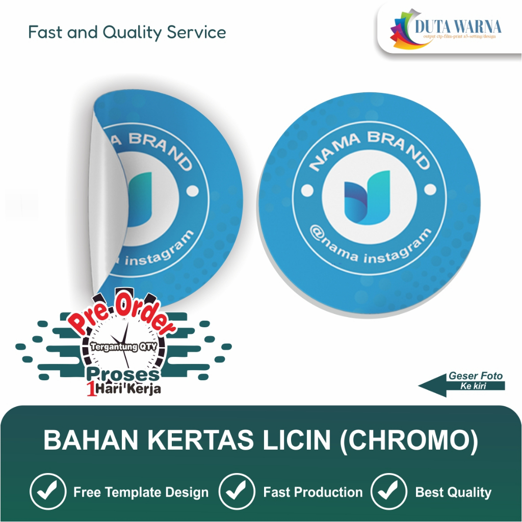 Jual Sticker Custom Chromo / Hvs (Cetak + Cut). Model Bulat, Persegi ...
