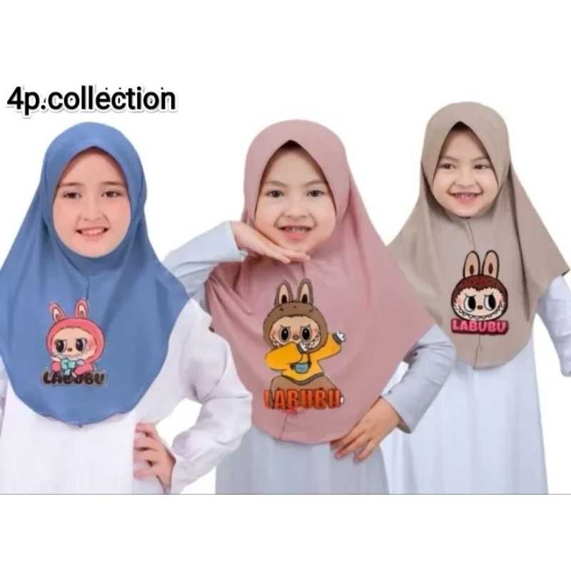 Jual hijab anak labubu Size M | Shopee Indonesia