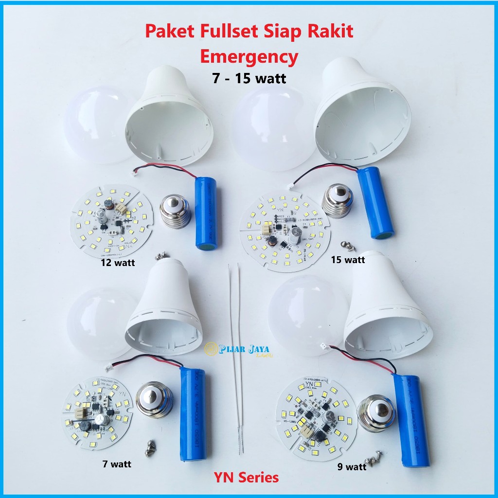 Jual Paket Lampu LED Emergency Siap Rakit 7 9 12 15 Watt Lampu Darurat ...