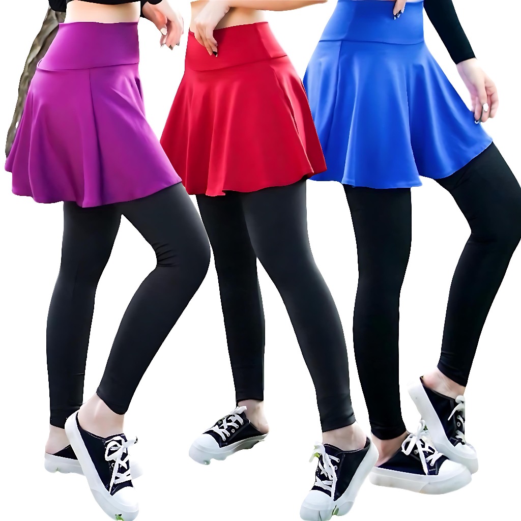 Jual legging rok olahraga wanita legging senam rok legging yoga pakaian ...