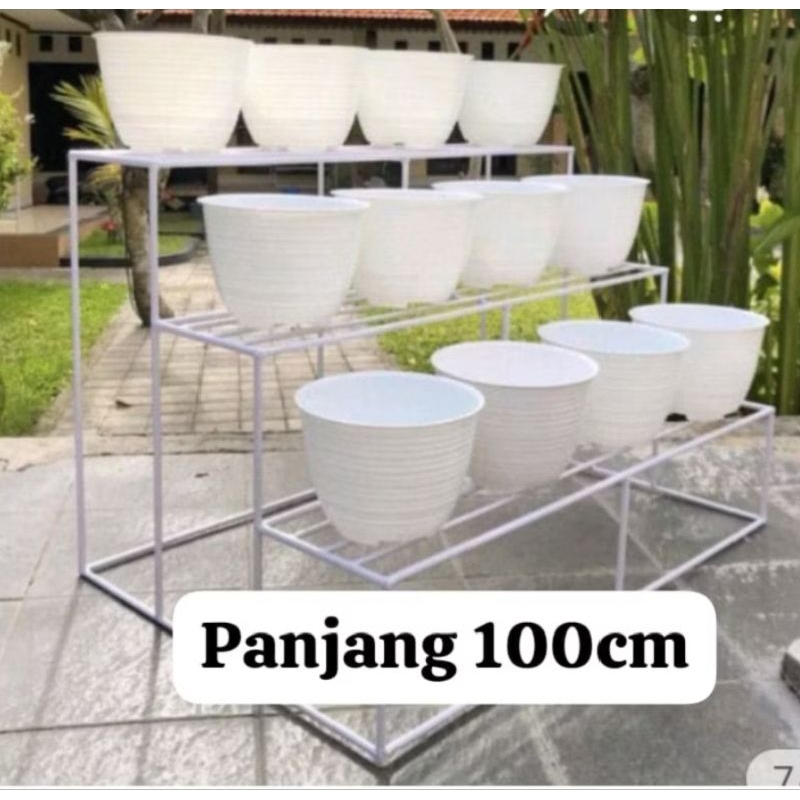 Jual 1 Meter/Rak Pot Bunga 3 Susun 1 Meter/Dudukan Rak Pot Bunga 1 ...