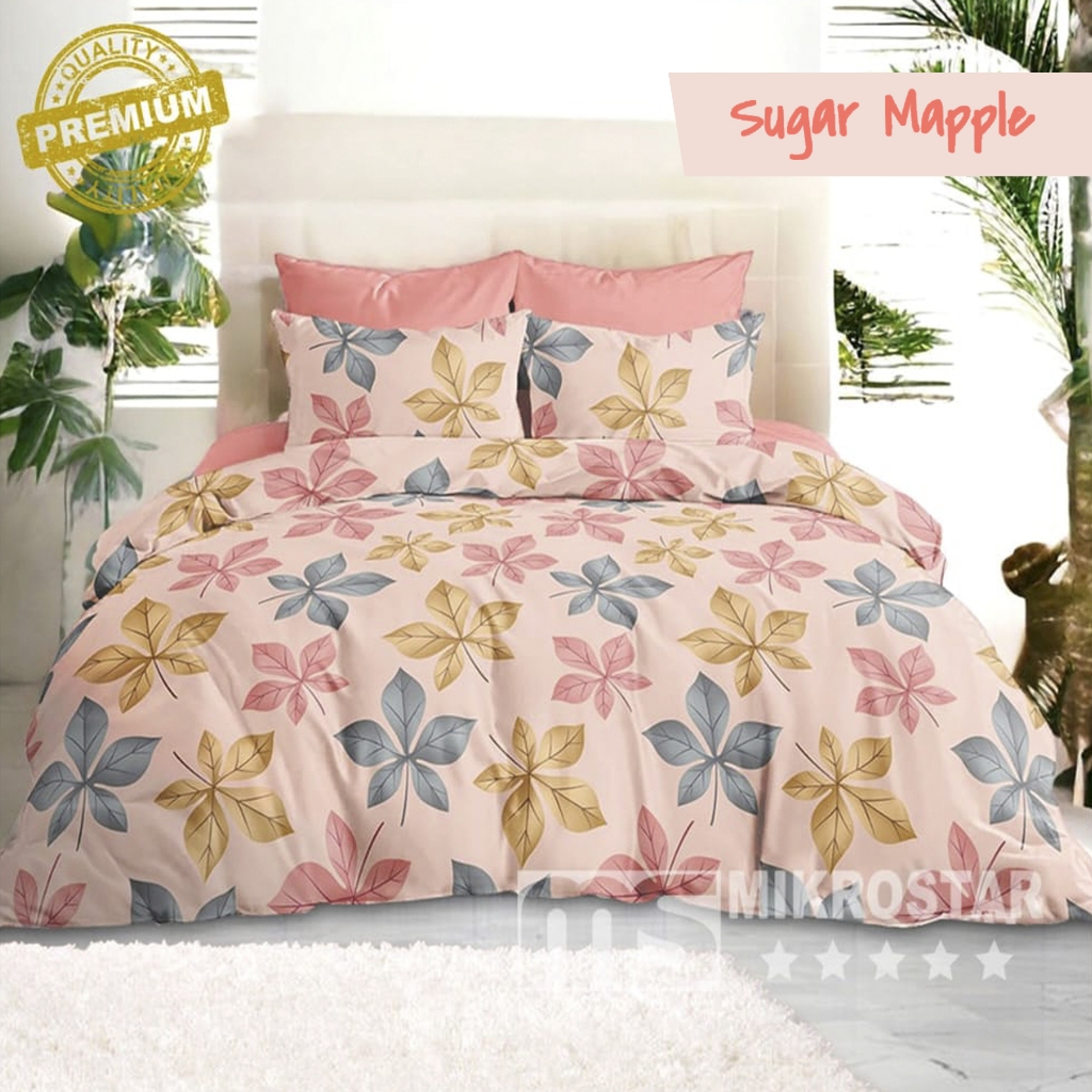 Jual BED COVER SET | MOTIF BUNGA | SUGAR MAPPLE | 1 SET LENGKAP | UKURAN KASUR DOUBLE & SINGLE ...