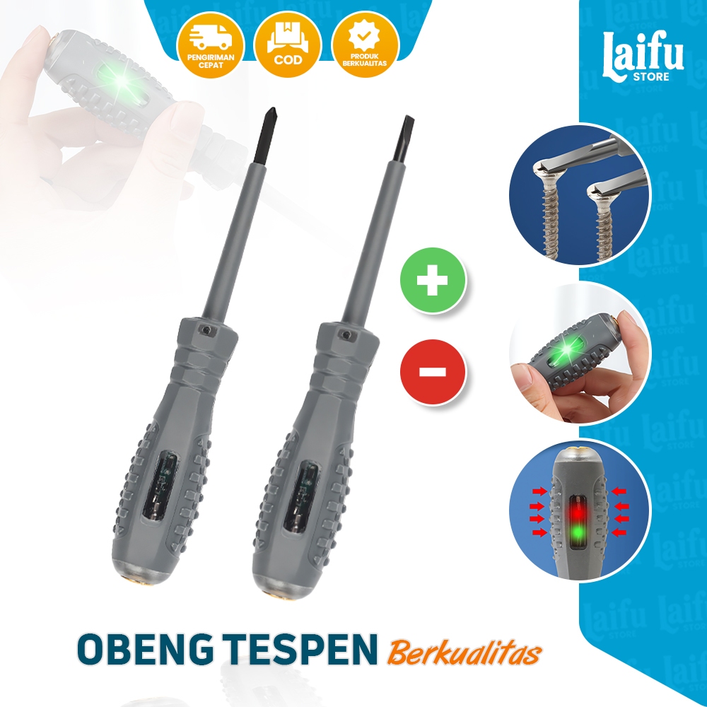 Jual [New] Obeng Testpen Bolak Balik Test Pen Induksi Min Plus 2 Dual ...