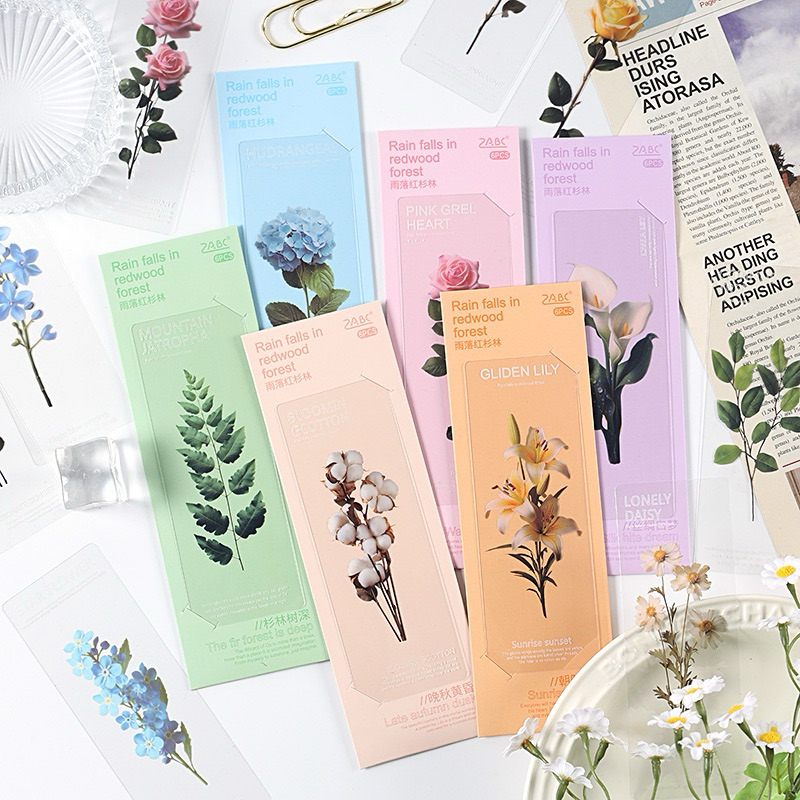 Jual Pembatas Buku Bookmark Aesthetic Bahan PET Flower Collection ...