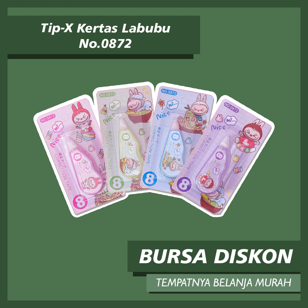 Jual Tip-X Kertas Labubu No.0872 Correction Tape Roll Tipe-X Penghapus ...