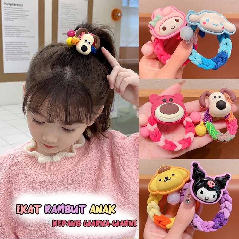 Jual ROVEDCITY Ikat Rambut Anak Kepang Warna-warni/Ikat Rambut Elastis ...