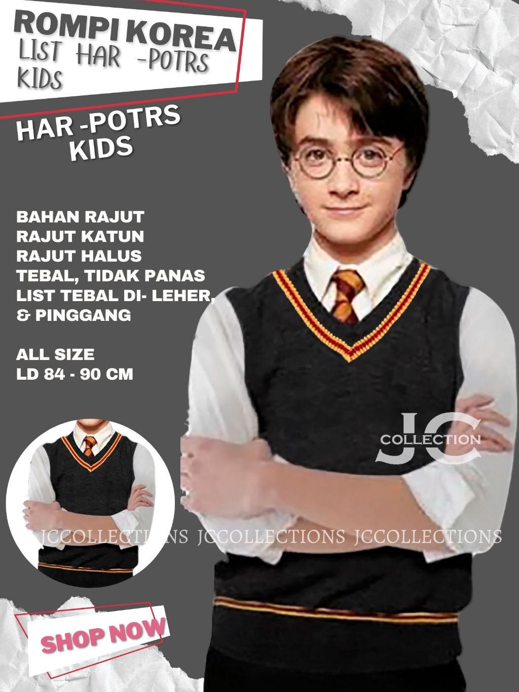 Jual Vest Rompi Anak Sekolah Cosplay Film Hari Pot- ters Grif findorr ...
