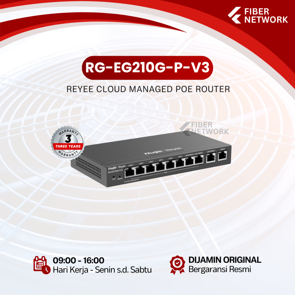 Jual RG-EG210G-P-V3 Ruijie Reyee 10 Port Gigabit Cloud Managed PoE ...