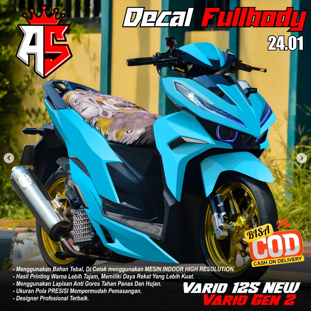 Jual (COD TERBARU) Decal Sticker Vario 125 New 2023 2024 CBS FULL BODY - Stiker Dekal Skotlet ...
