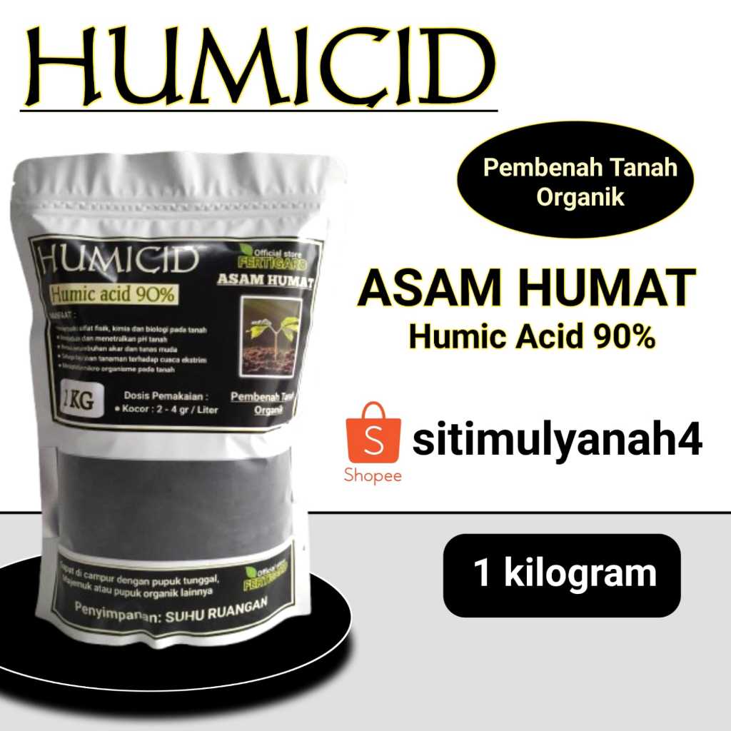 Jual Pupuk Organik Asam Humat HUMICID 1 KG Pembenah Tanah Untuk Kesuburan Tanaman | Shopee Indonesia