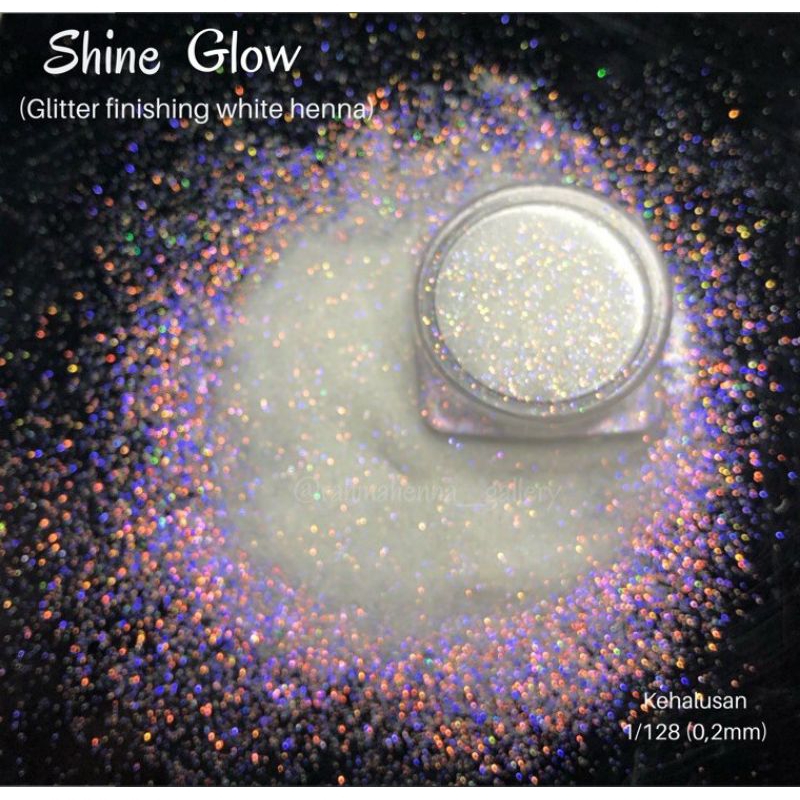Jual gliter putih shine glow super halus UK 1/256 (0,2mm) | Shopee ...