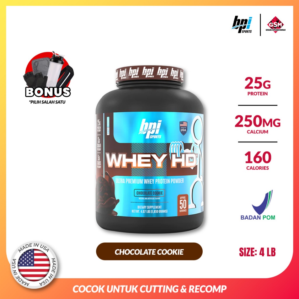 Jual BPI Sports Whey Protein HD 4 Lbs Bstores Suplemen Otot Gym ...