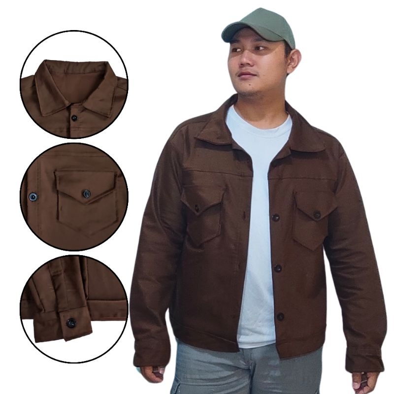 Jual jaket boxy trucker big size | Shopee Indonesia