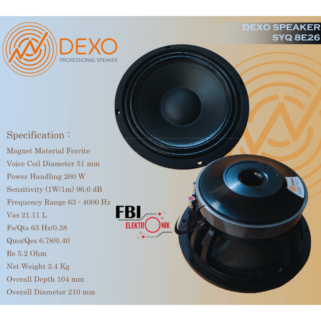 Jual SPEAKER DEXO SYQ8E26 / SPEAKER DEXO SPEAKER DEXO 8INC / SPEAKER ...