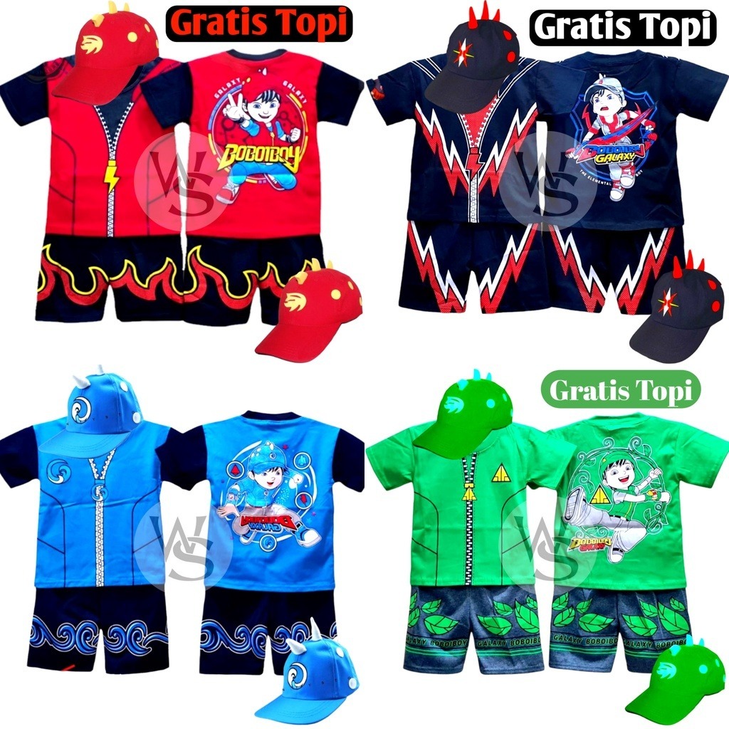 Jual BAJU ANAK BOBOIBOY HALILINTAR FREE TOPI / BAJU BOBOIBOY DAUN API ...