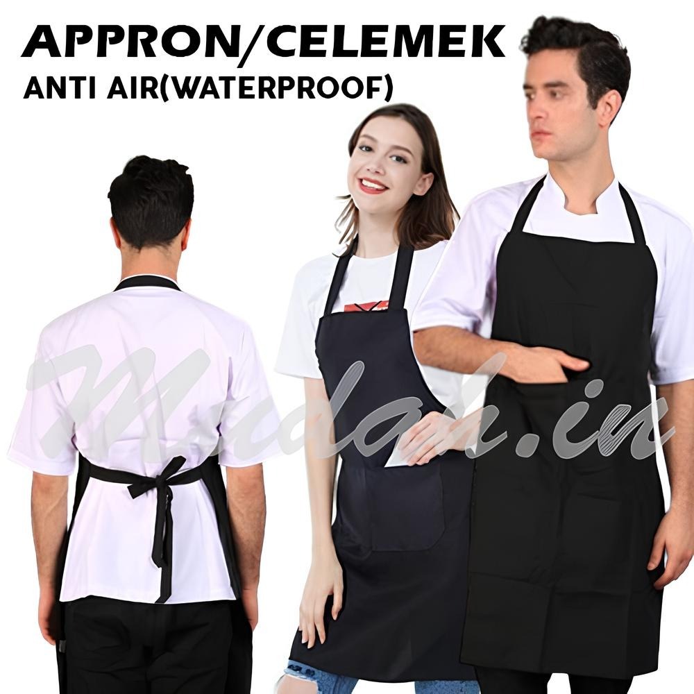 Jual Celemek masak apron masak motif polos waterproof anti air hu ...