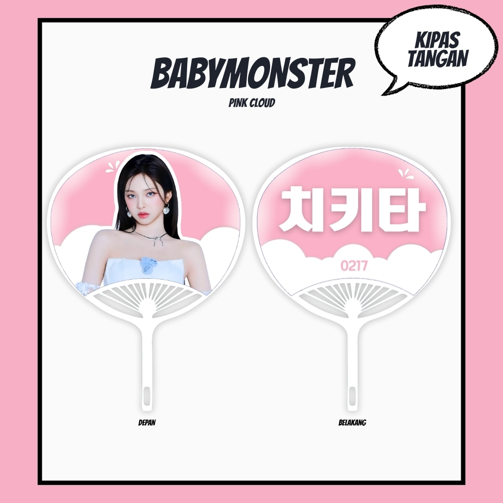 Jual KIPAS TANGAN BABYMONSTER KERANG (HARGA 1 PCS) PREMIUM BABY MONSTER UCHIWA FAN KPOP JPOP ...