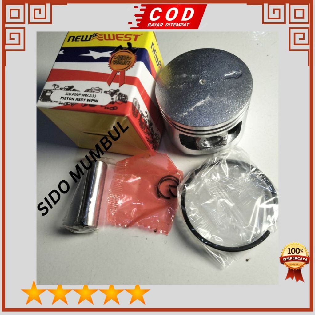 Jual piston new west 5200/5800 senso kecil senso gergaji kayu gewrgaji ...