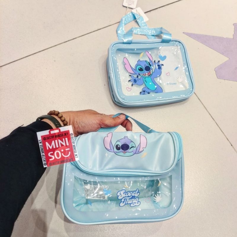 Jual MINISO 🆕 Travel Storage Bag / Toiletry Bag with Hook DISNEY STITCH ...