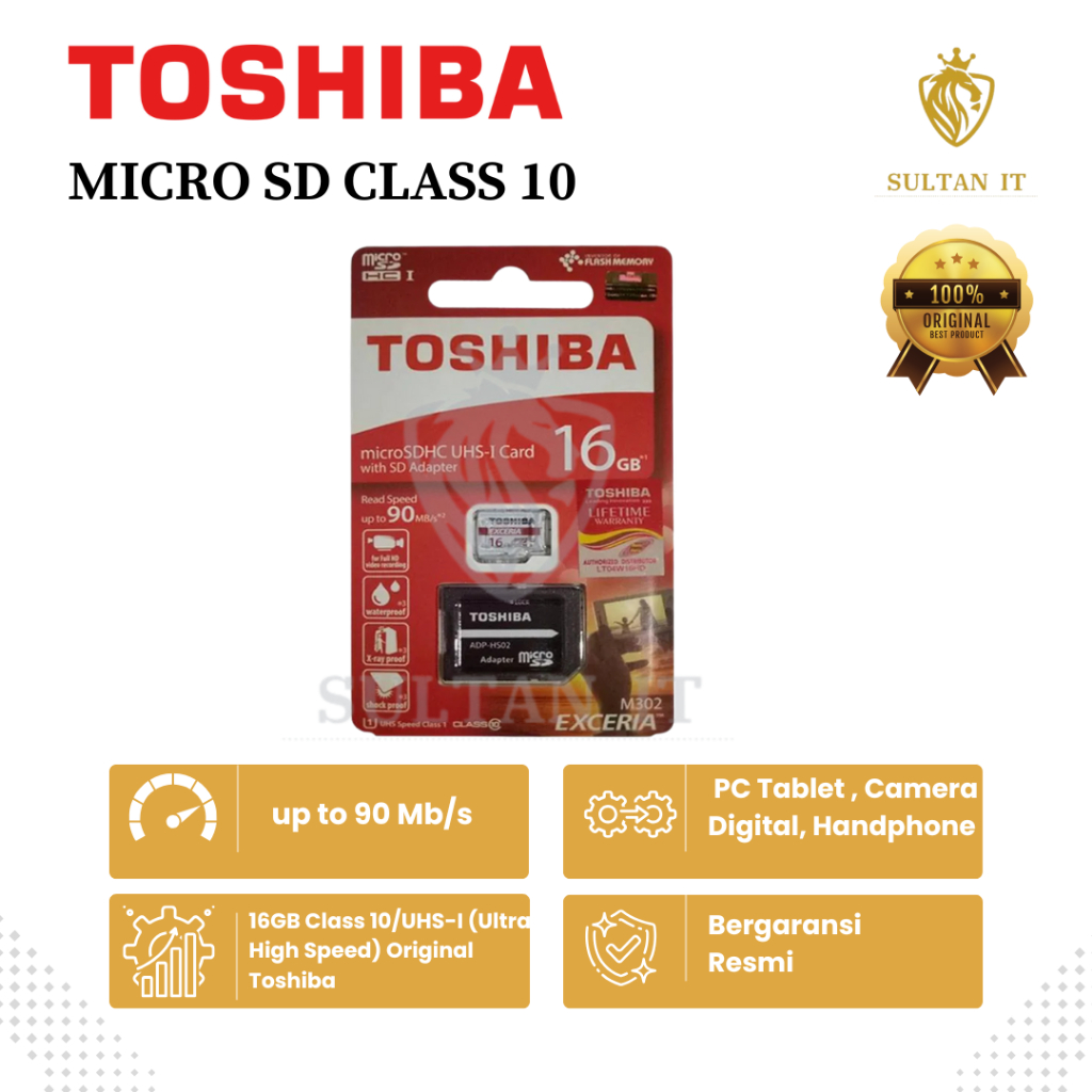 Jual Toshiba Class 10 Micro Sd With Adapter 90 Mbps Original | Shopee Indonesia