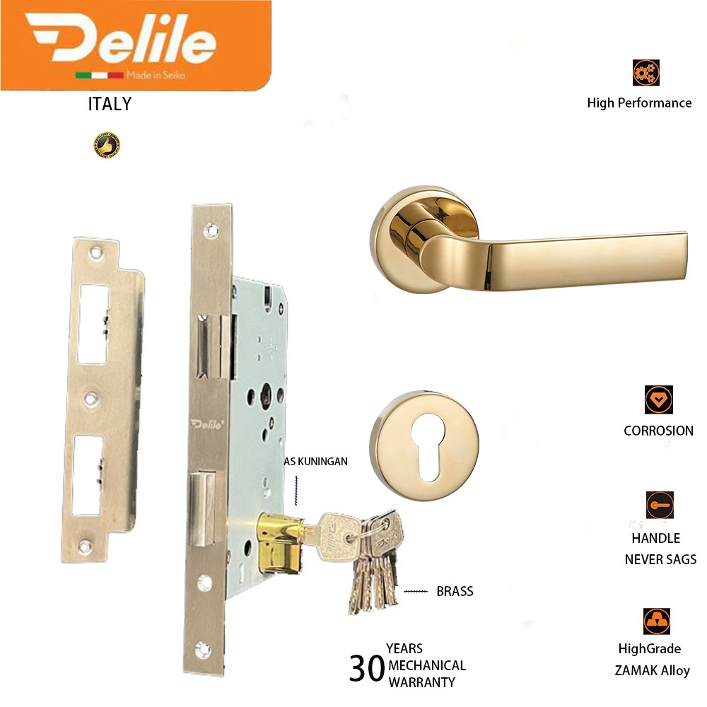 Jual Handle Pintu Set / DELILE 72F08 PVD / Gagang Pintu Pisah / Handle ...