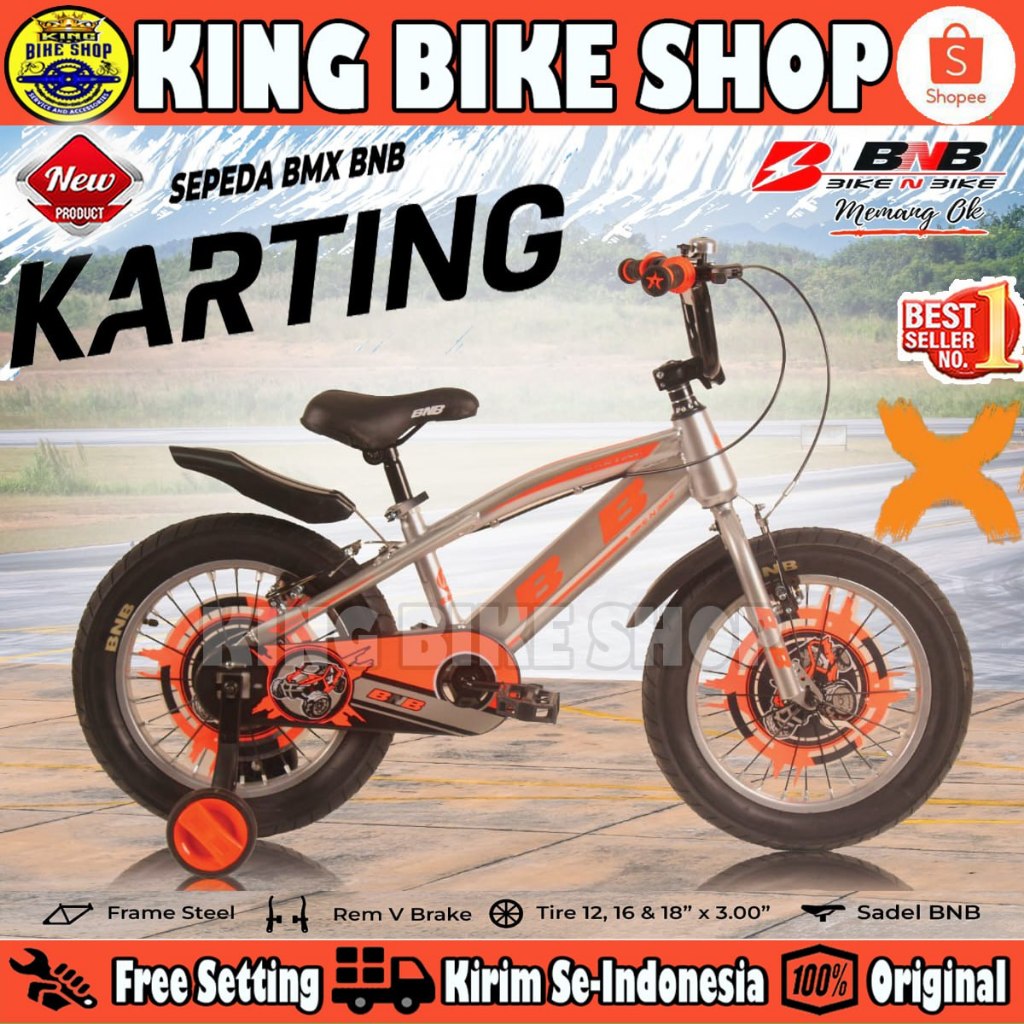 Jual Sepeda Anak Laki BMX BNB KARTING Ukuran 12 16 18 Inch Ban Jumbo 3. ...