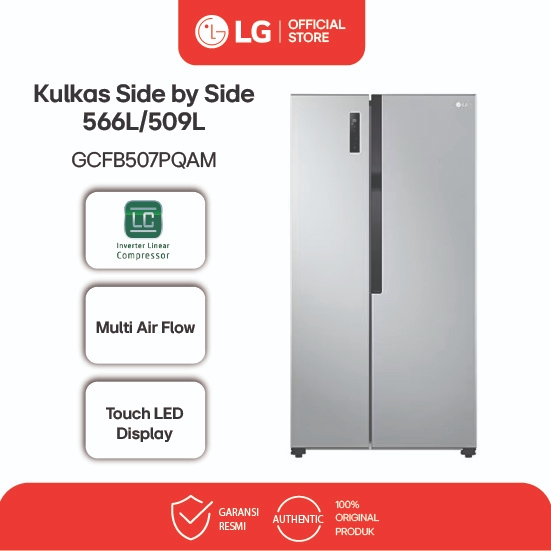 Jual LG Kulkas Side By Side 566L Gross / 509L Nett Total No Frost dan Smart Inverter Compressor ...
