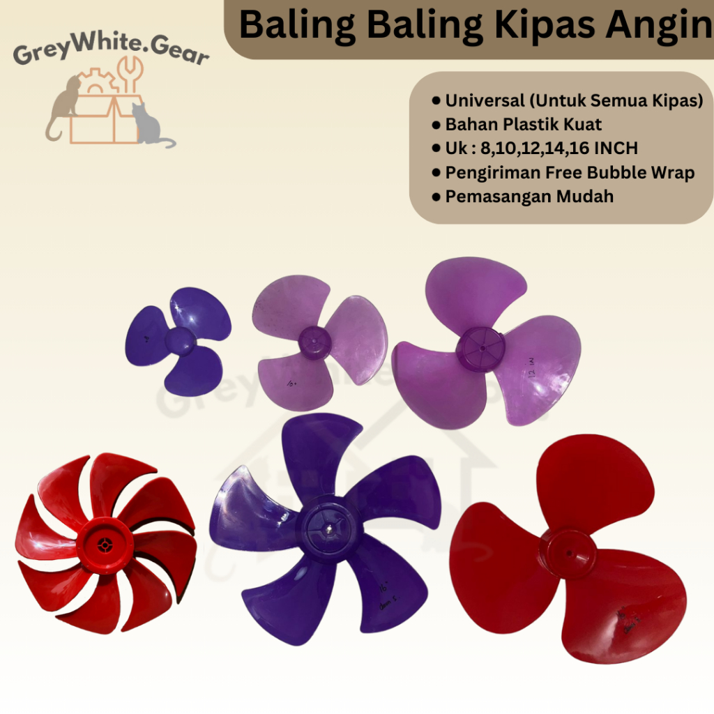 Jual Baling baling Kipas Angin Universal 12 Inch 16 Inch 10 Inch 8 Inch ...