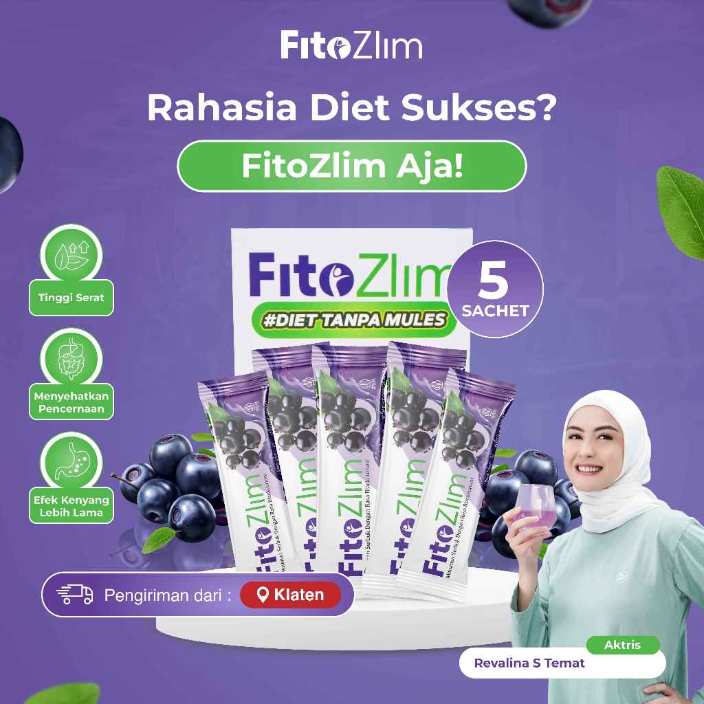 Jual FitoZlim Fiber 5 Sachet Minuman Pelansing Diet Penurun Berat Badan ...