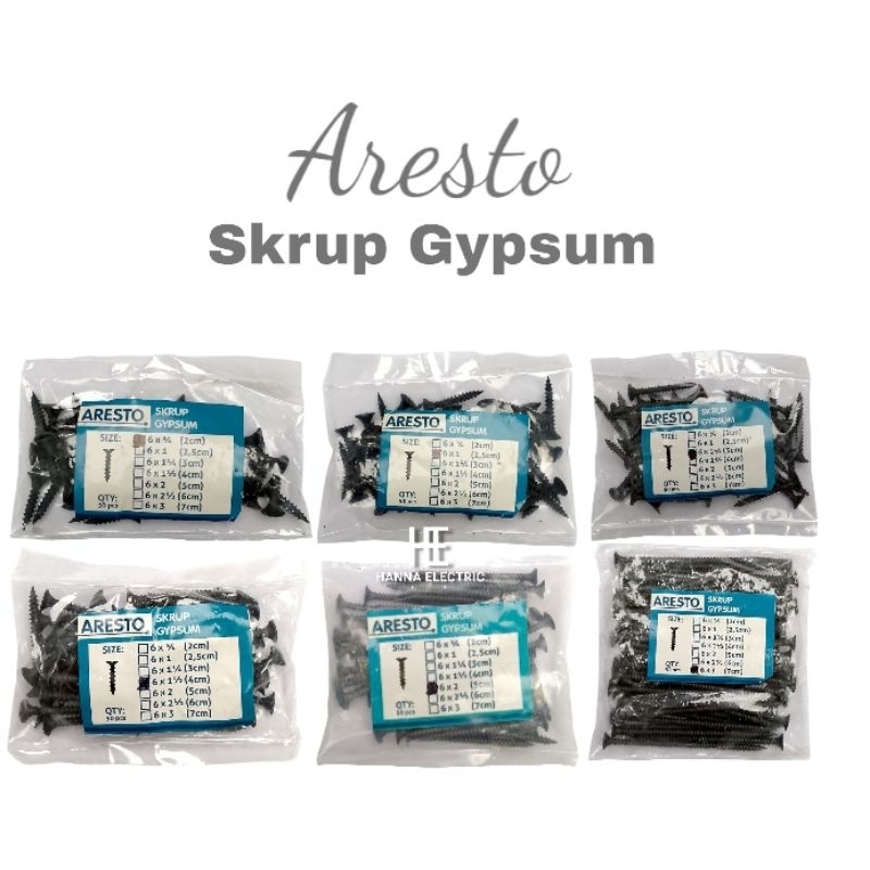 Jual Skrup Gypsum 1 Pack Isi 50 Pcs Ukuran 2 cm / 2.5 cm / 3 cm / 4 cm ...