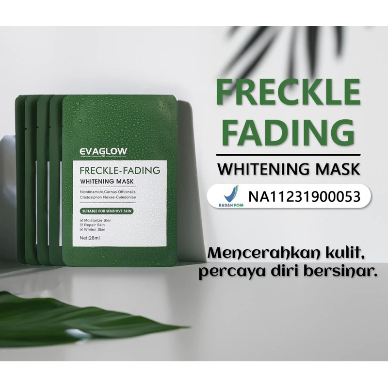 Jual Evaglow Freckle Fading Whitening Mask 28 ml ( 1 box/5 pcs ...
