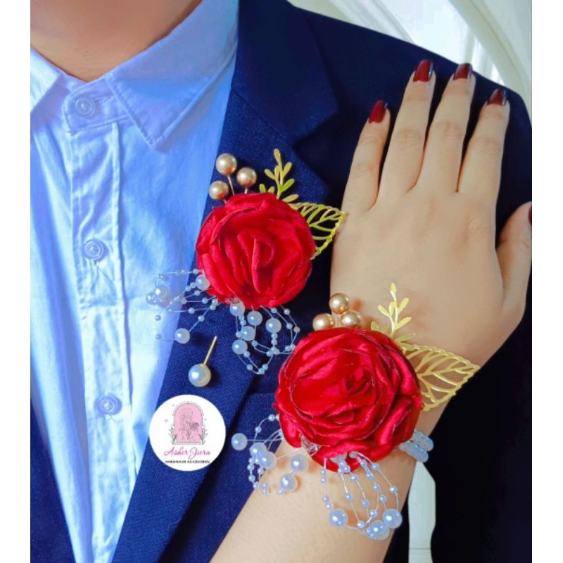 Jual Asher jiera Corsage weddingin jas dan gelang wanita bolder fabric ...