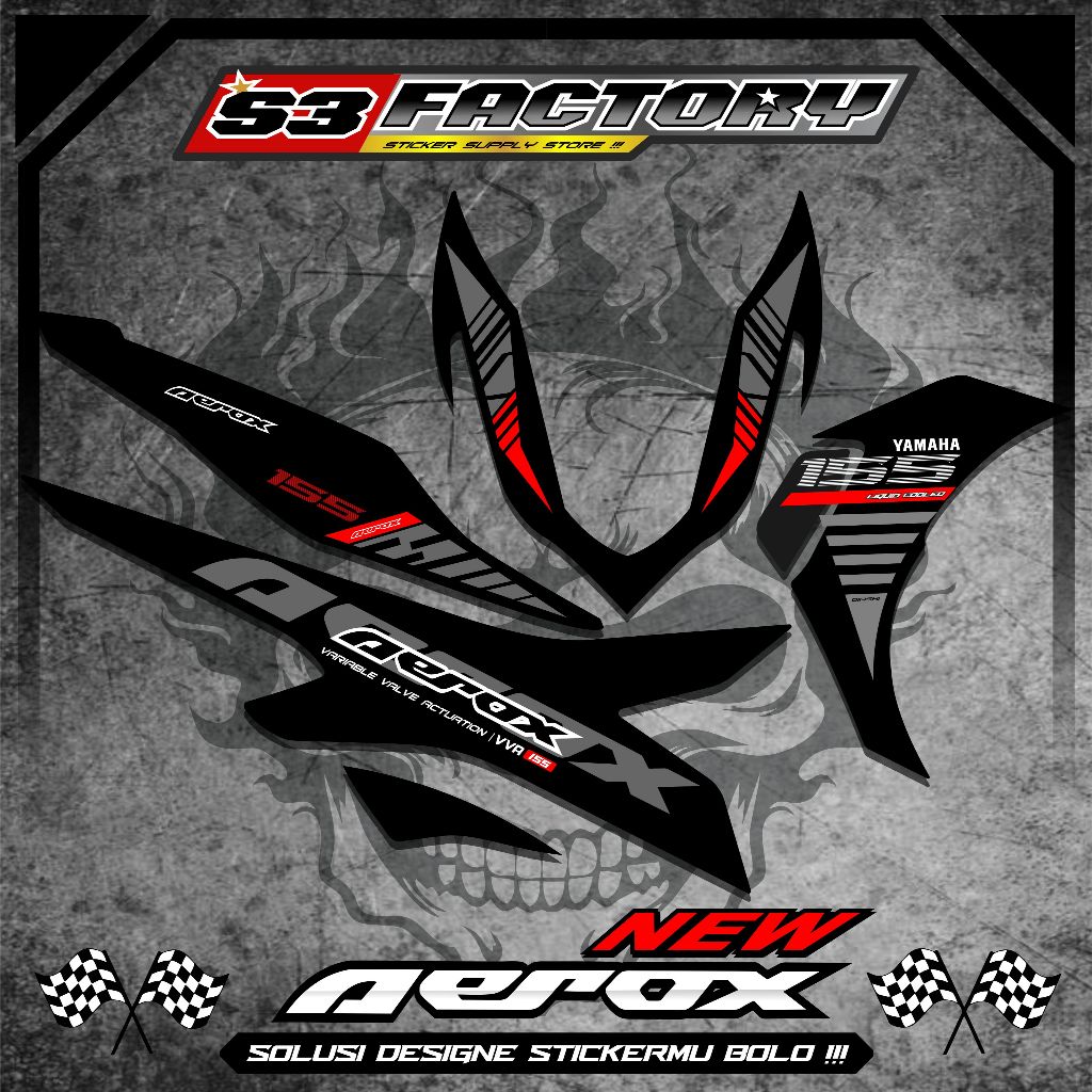Jual STICKER STRIPING AEROX 155 NEW TRANSPARAN HIGH QUALITY MOTIF ...