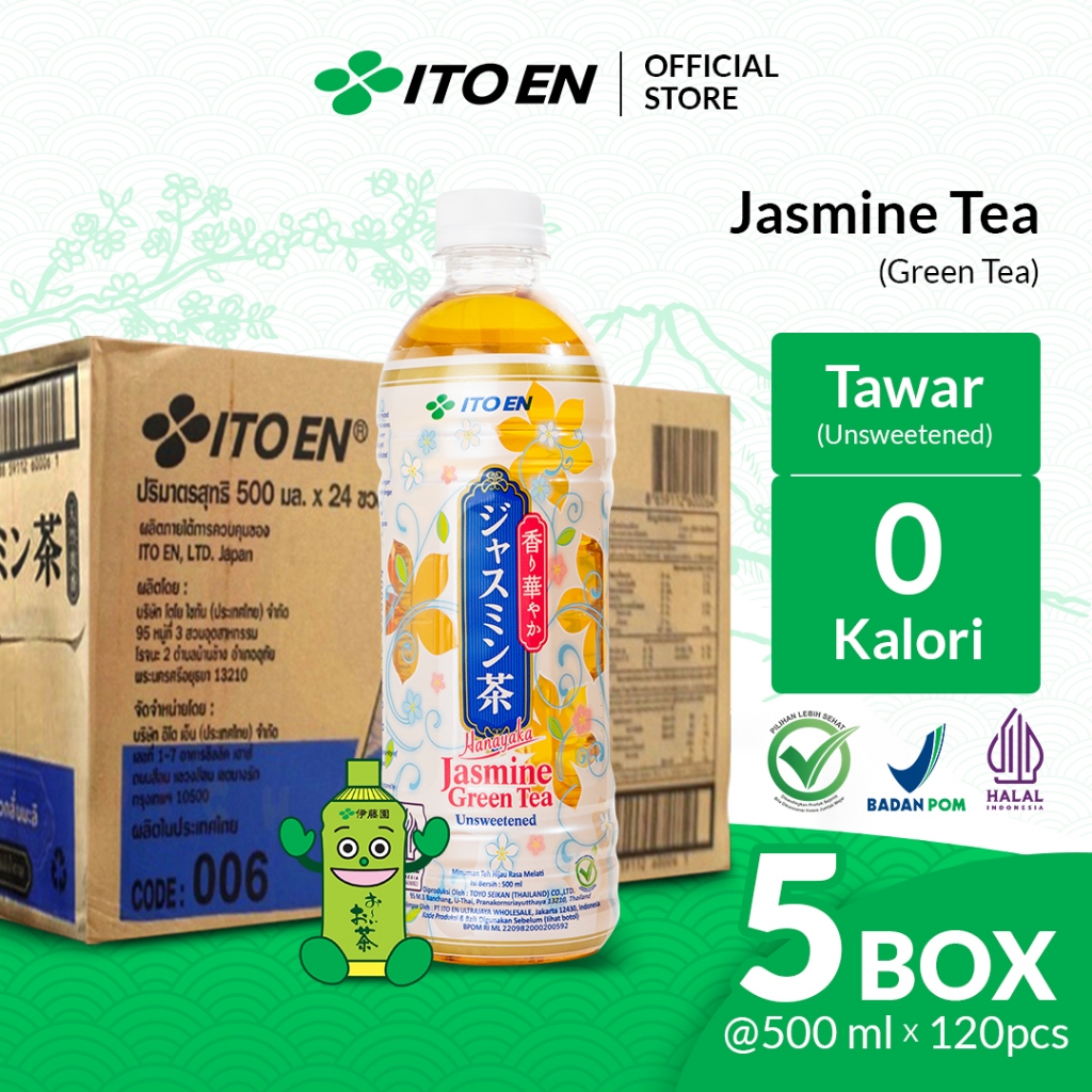 Jual ITO EN Jasmine Green Tea No Sugar 500ml isi 120 pcs - 5 Box / 5 Ctn / 5 Dus | Shopee Indonesia