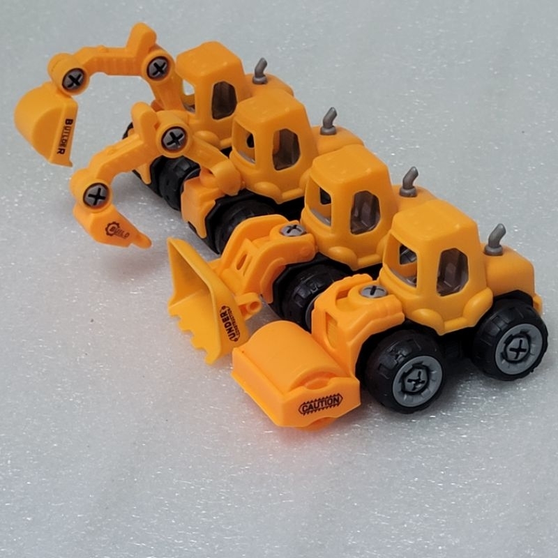 Jual 4pc DIY Mini Construction Truck Kuning Miniatur Mobil Truk ...