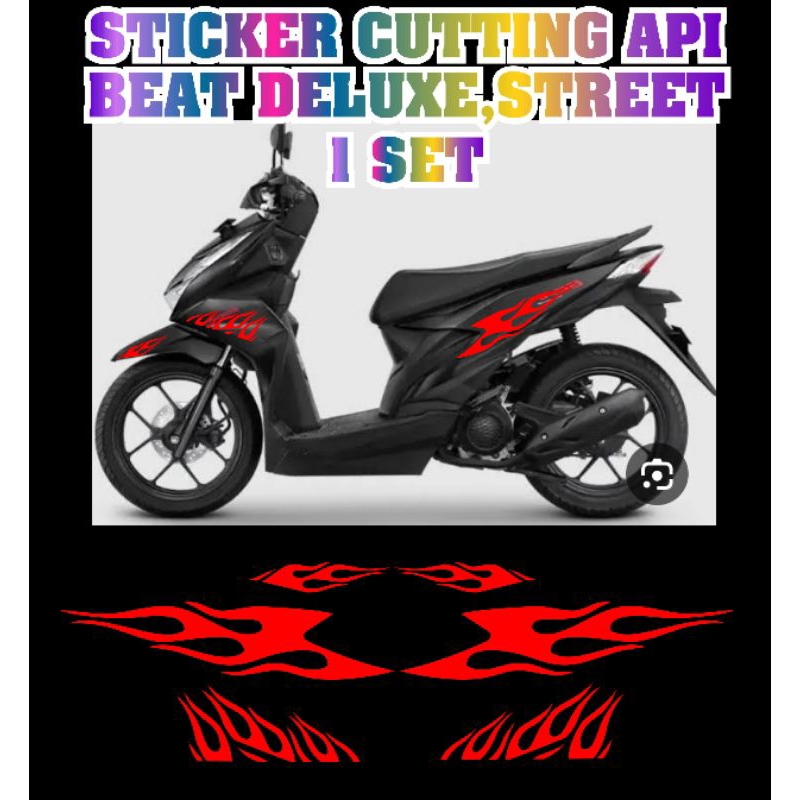 Jual stiker cutting sticker variasi api bodi motor beat street,deluxe ...