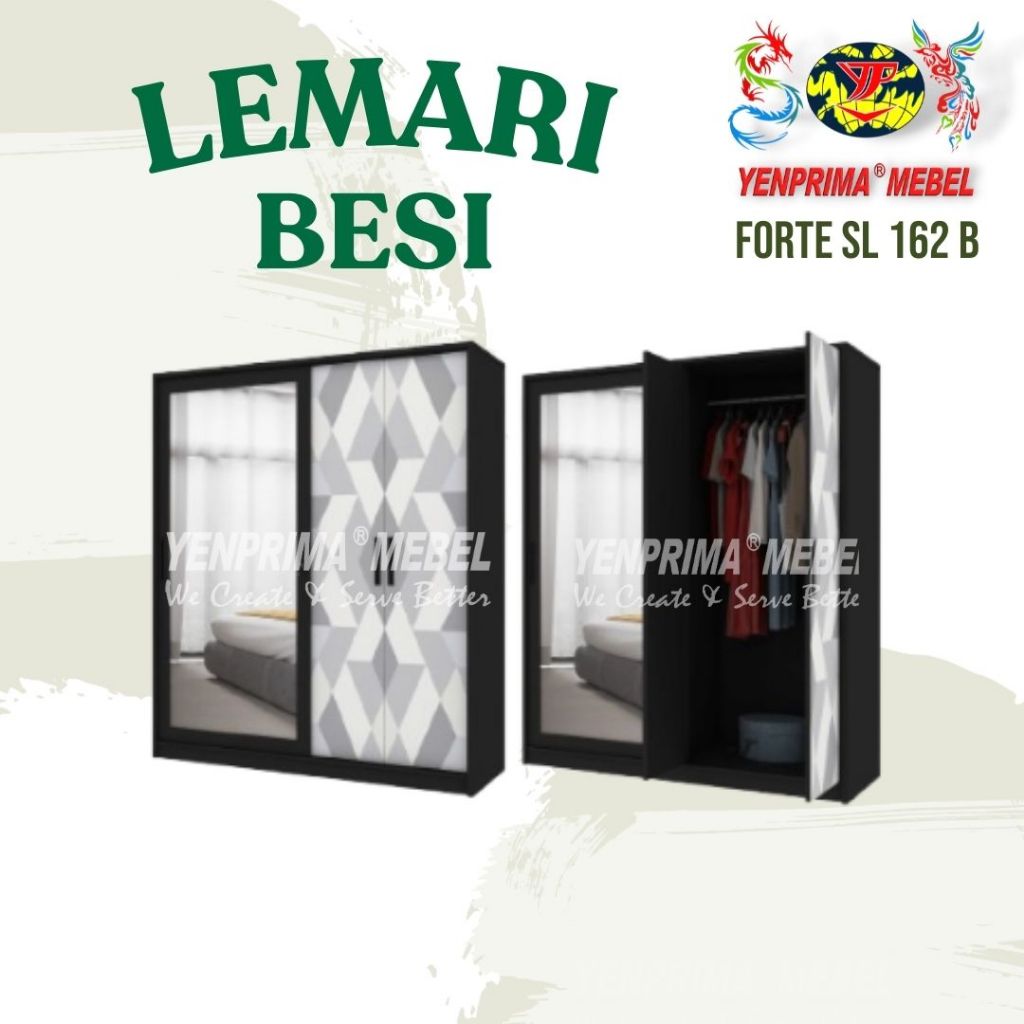Jual Lemari Pakaian Besi Sliding Swing Forte SL 162 B / Lemari besi 2 ...